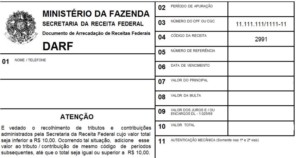 DARF 2991: código e seu significado, exemplo, informações