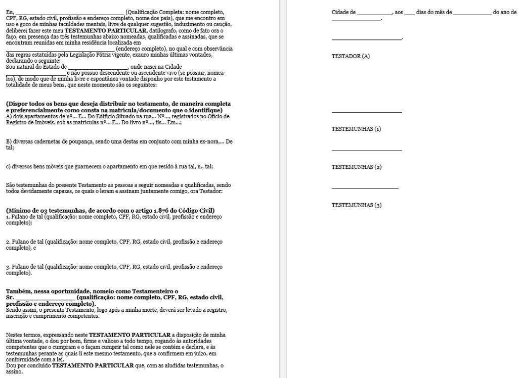 Veja como fazer um Testamento: alguns modelos prontos e exemplos